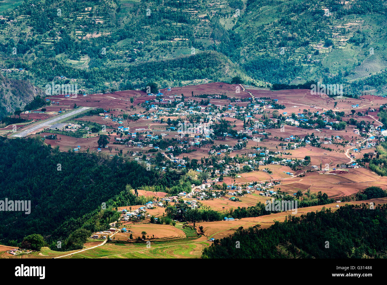 A view of Rumjatar township in Eastern Nepal Stock Photo - Alamy