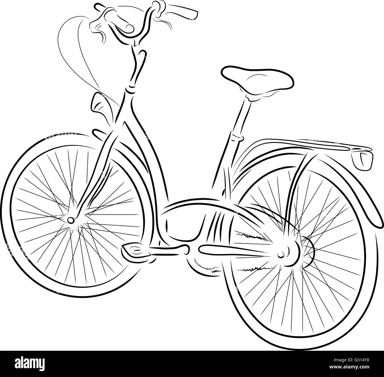 Outline of bicycle, vector illustration Stock Vector Image & Art - Alamy