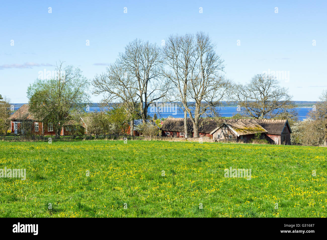 Old farm in rural landscape Stock Photo - Alamy