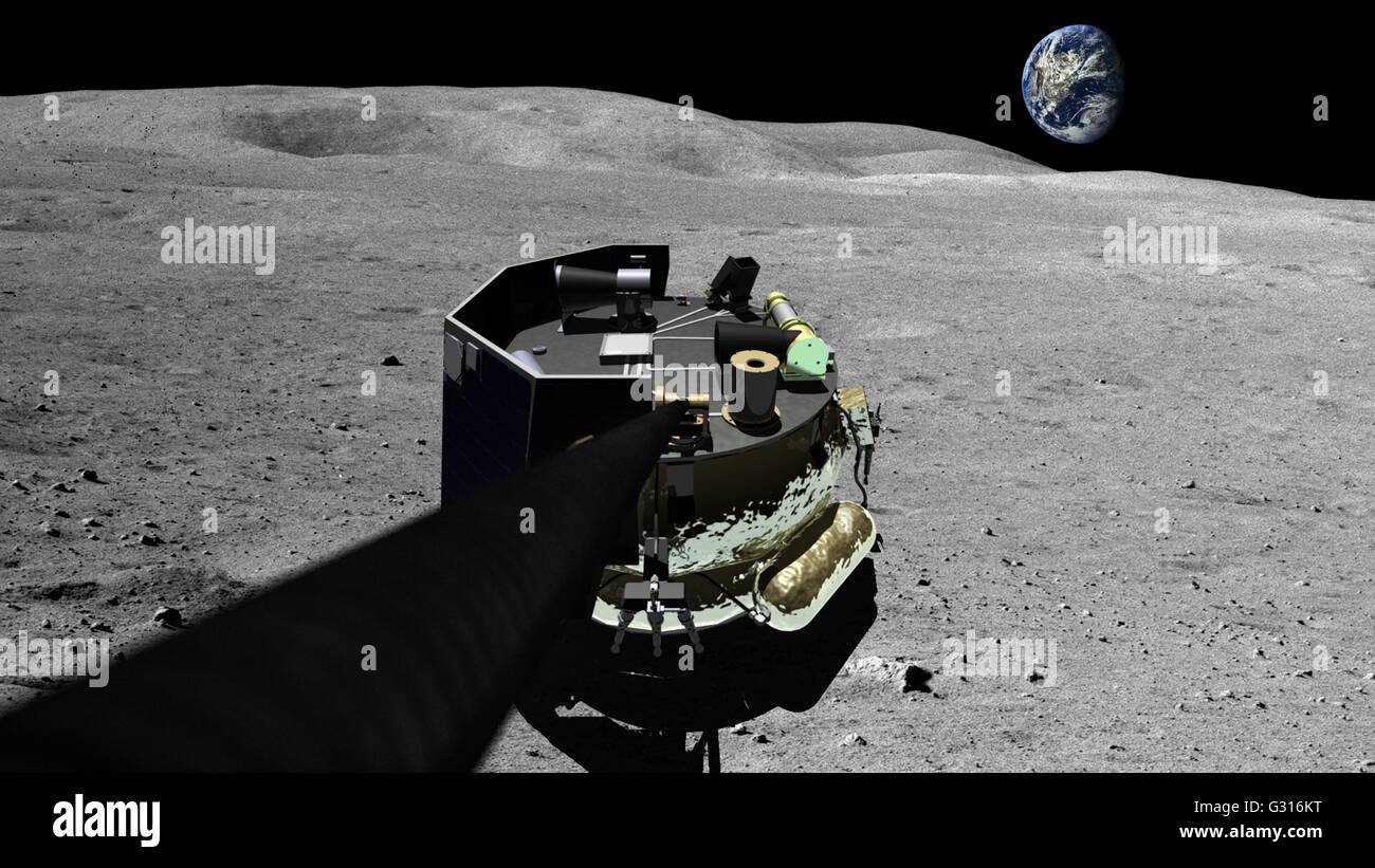 An artist illustration of the Moon Express MX-1 lunar lander on the ...