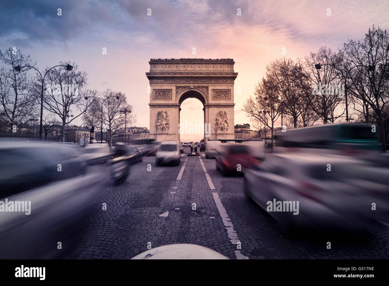 Arch of Triumph and Champs Elysees in Paris, France Stock Photo - Alamy