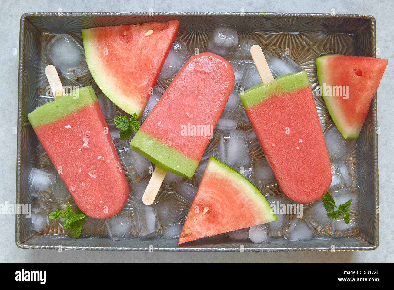 Delicious watermelon popsicles Stock Photo - Alamy