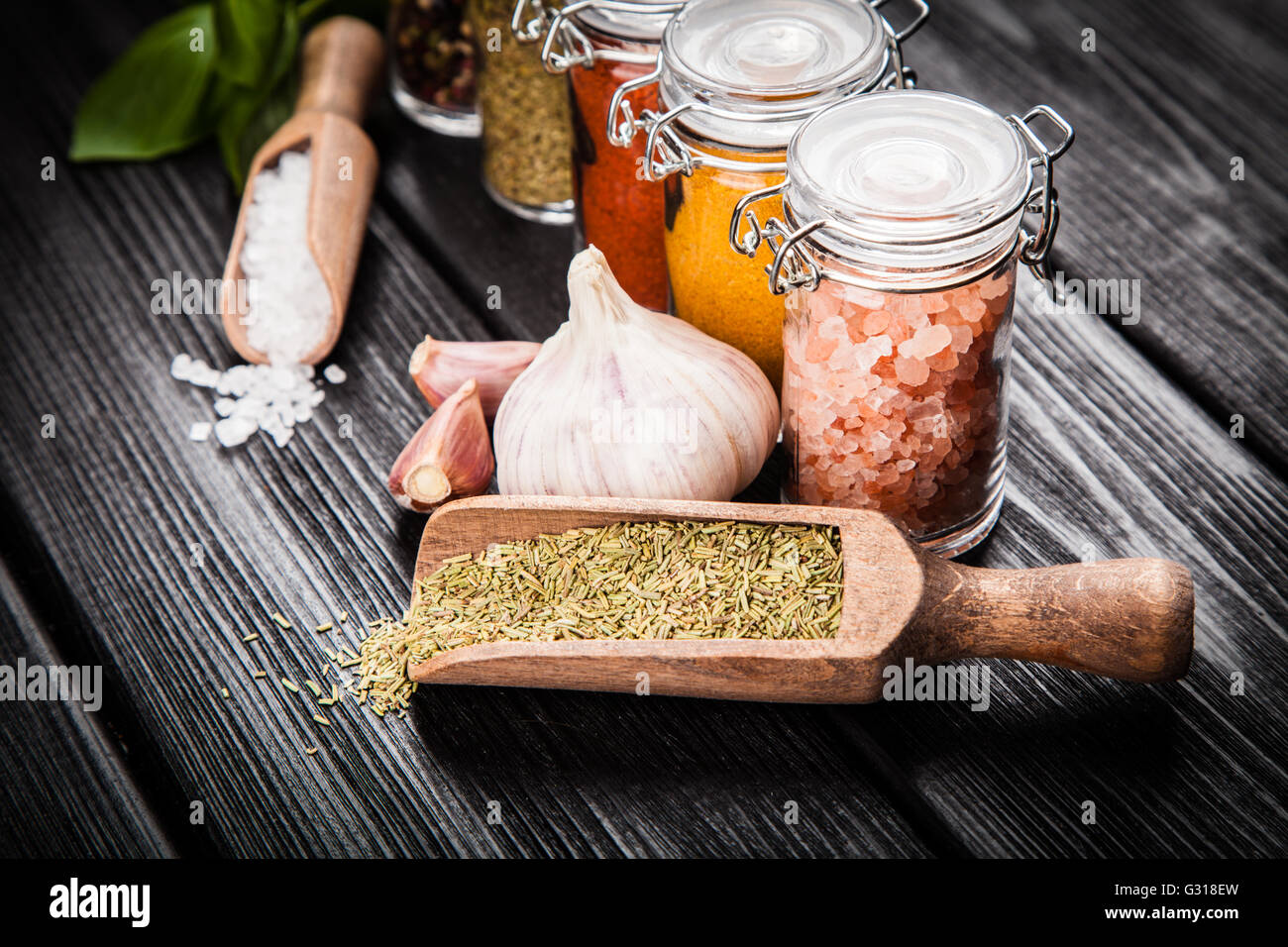 Set of different herbs and spice Stock Photo - Alamy