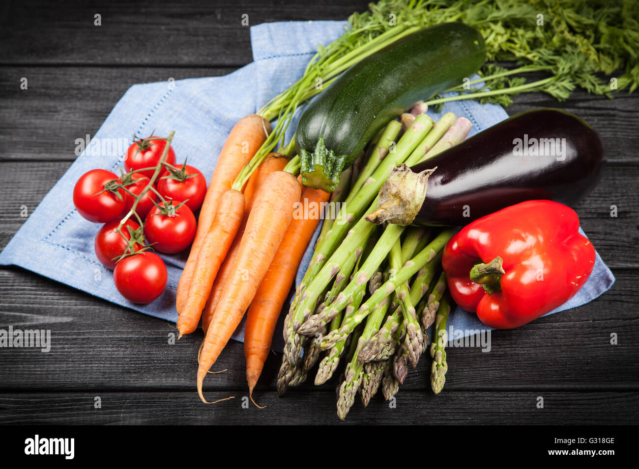Fresh vegetables on a table Stock Photo - Alamy