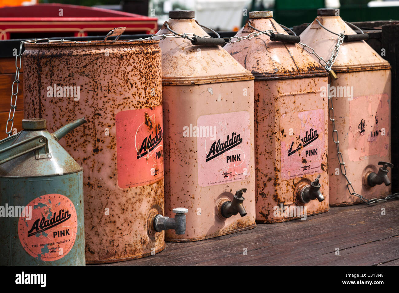 Vintage aladdin pink paraffin cans hi-res stock photography and images ...