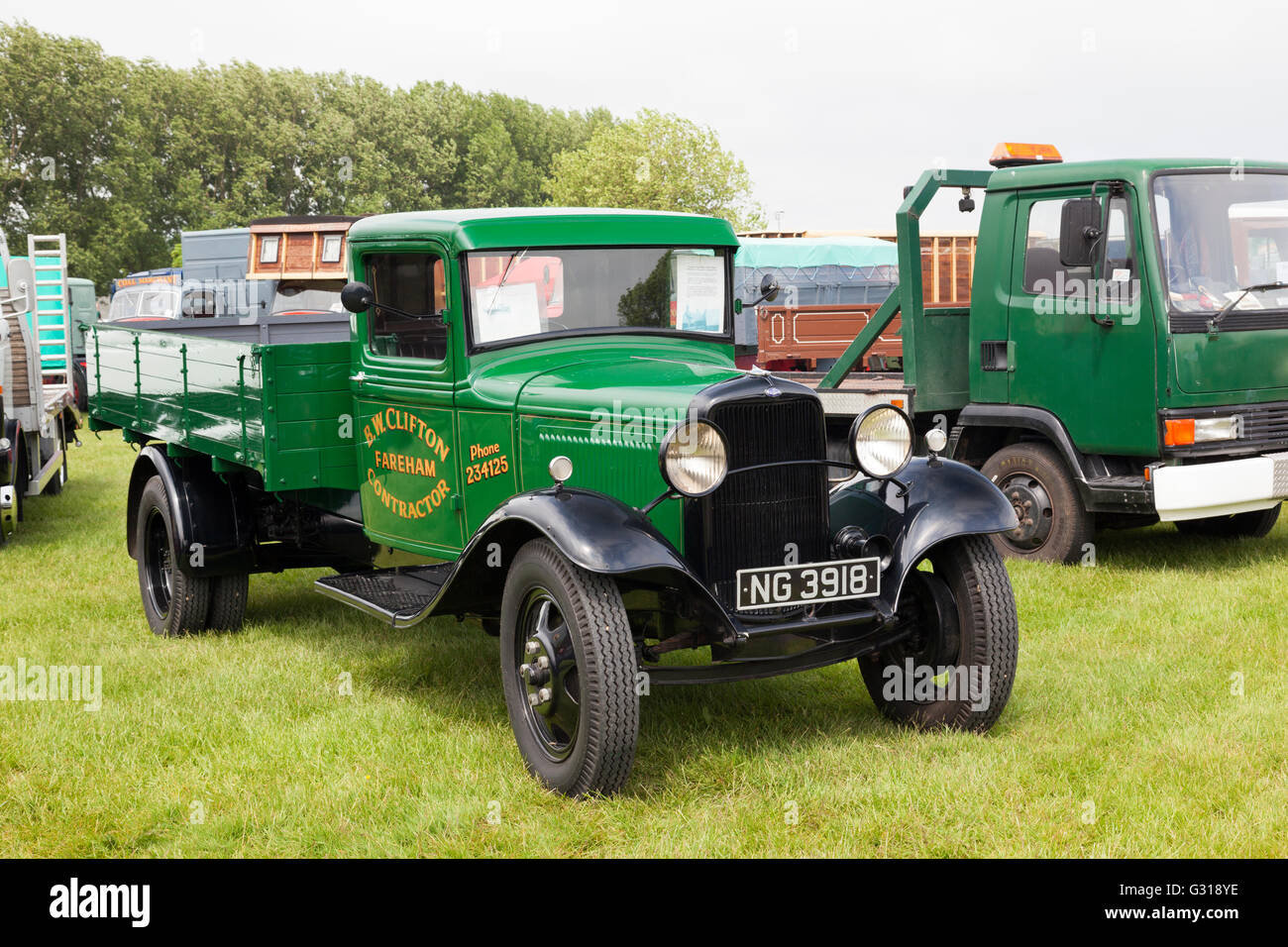 Close up of a Classic traditional vintage traditional green Fordson ...