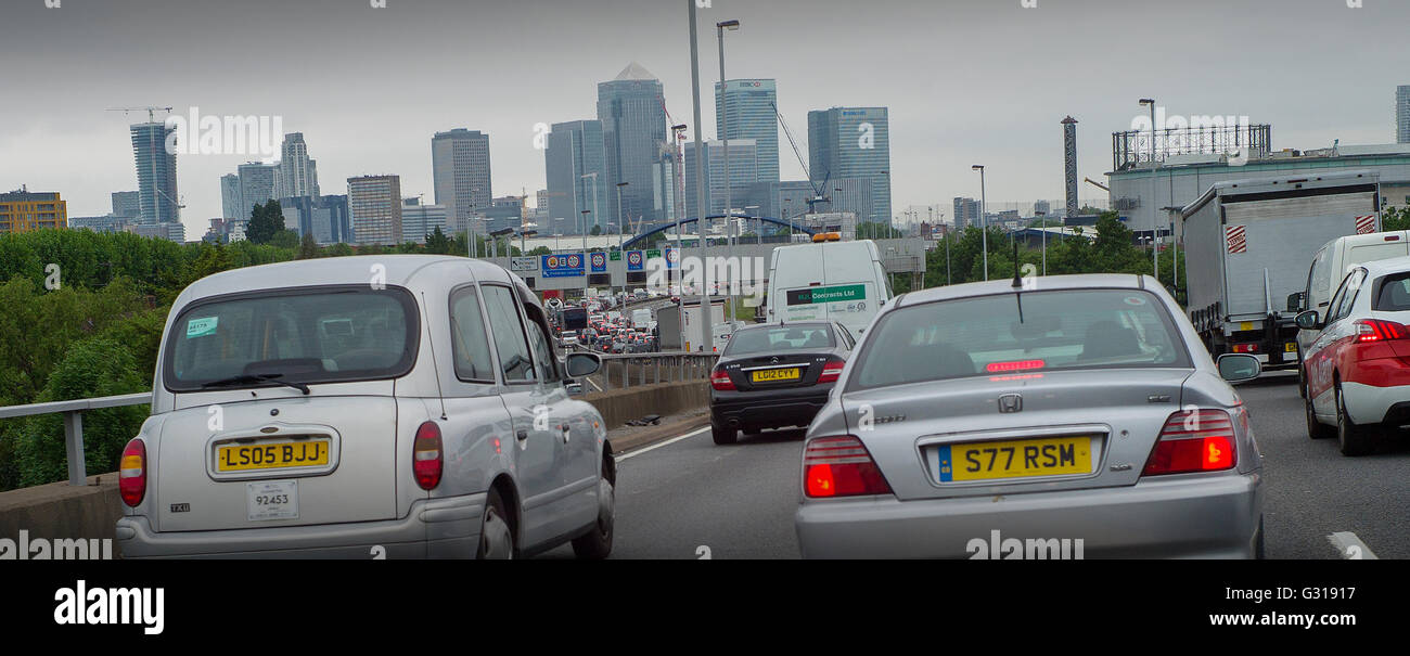 London England UK. Heavy traffic on the A2 road entering London towards ...