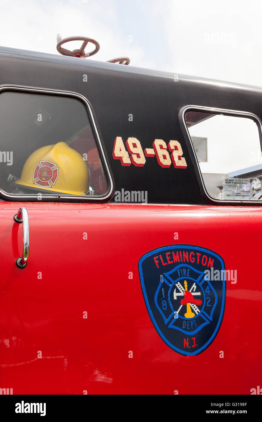 Close up of old Vintage Fire Engines shown at the Royal Bath & West ...
