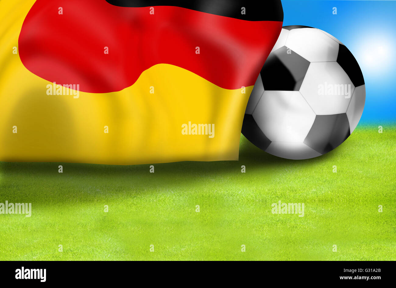 german flag football soccer 3D ball Stock Photo - Alamy