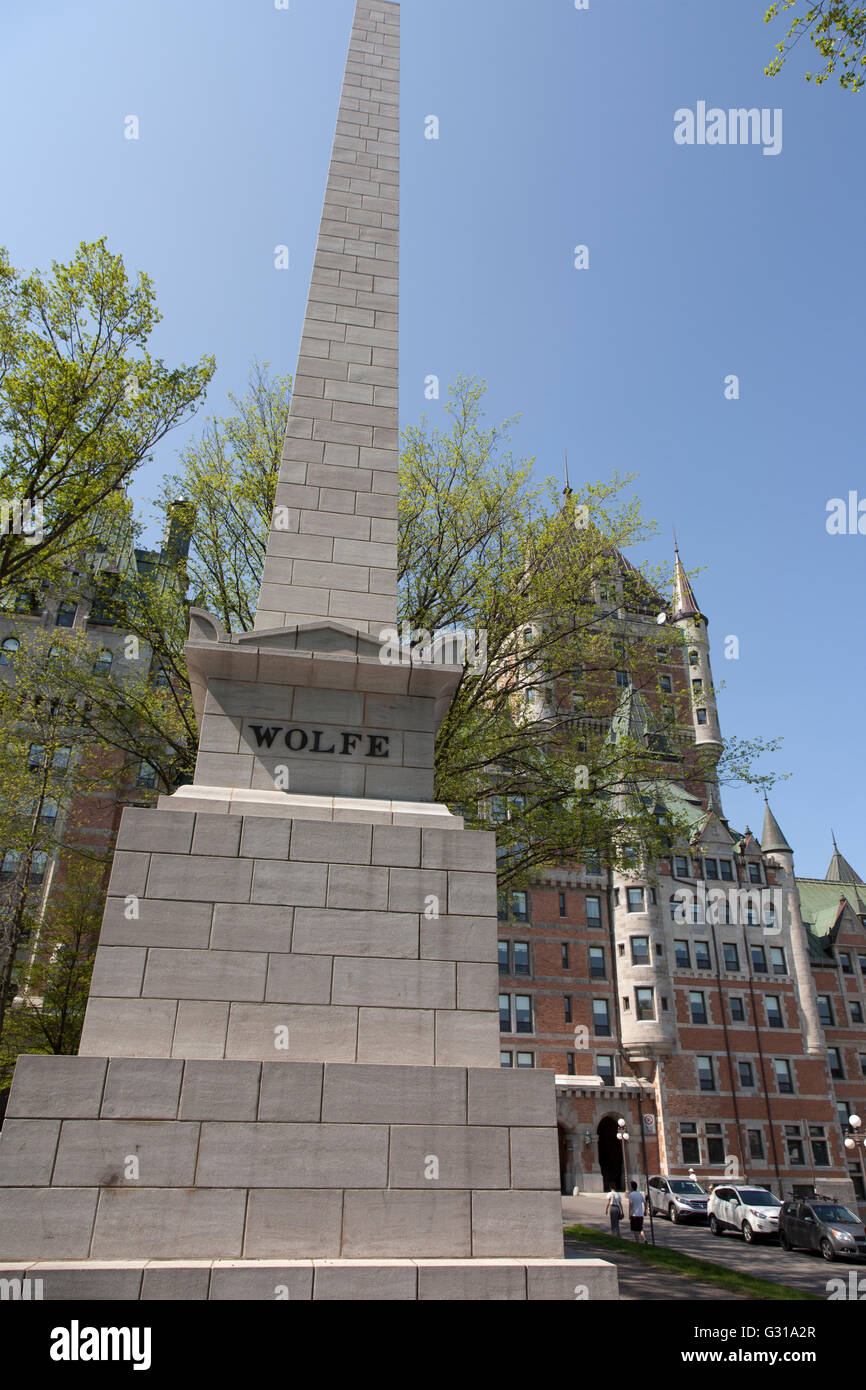 QUEBEC CITY - MAY 23, 2016: The Wolfe-Montcalm Monument is an obelisk ...