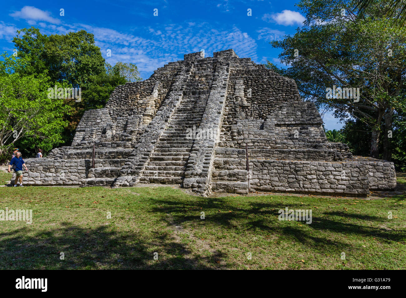 Temple II of group 1-A of the Chacchoben ruins. Chacchoben, Mexico ...