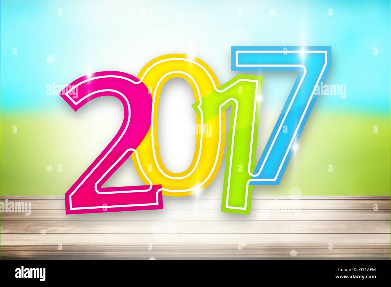 2017 3D bold colorfull font design Stock Photo - Alamy