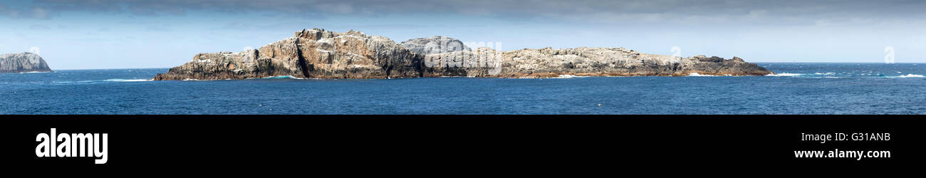 Panoramic image of Bounty Island in sunlight, New Zealand sub-Antarctic ...