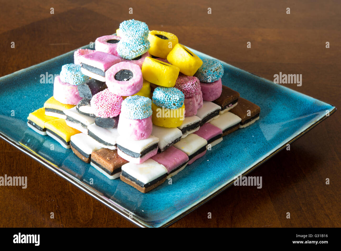 Licorice candy in plate hi-res stock photography and images - Alamy