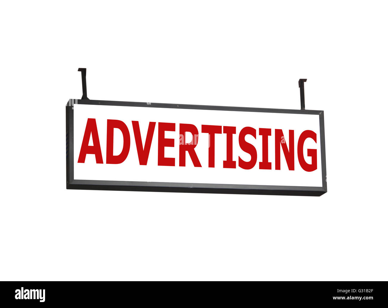 Advertising signboard on white background, stock photo Stock Photo - Alamy