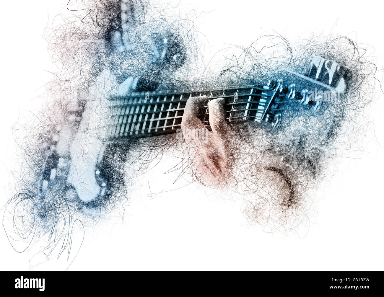 Digitally altered guitar hi-res stock photography and images - Alamy
