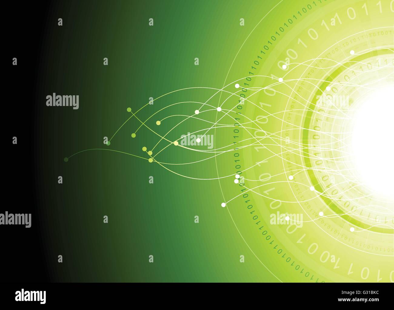 Bright hi-tech abstract green vector background with technology gear ...