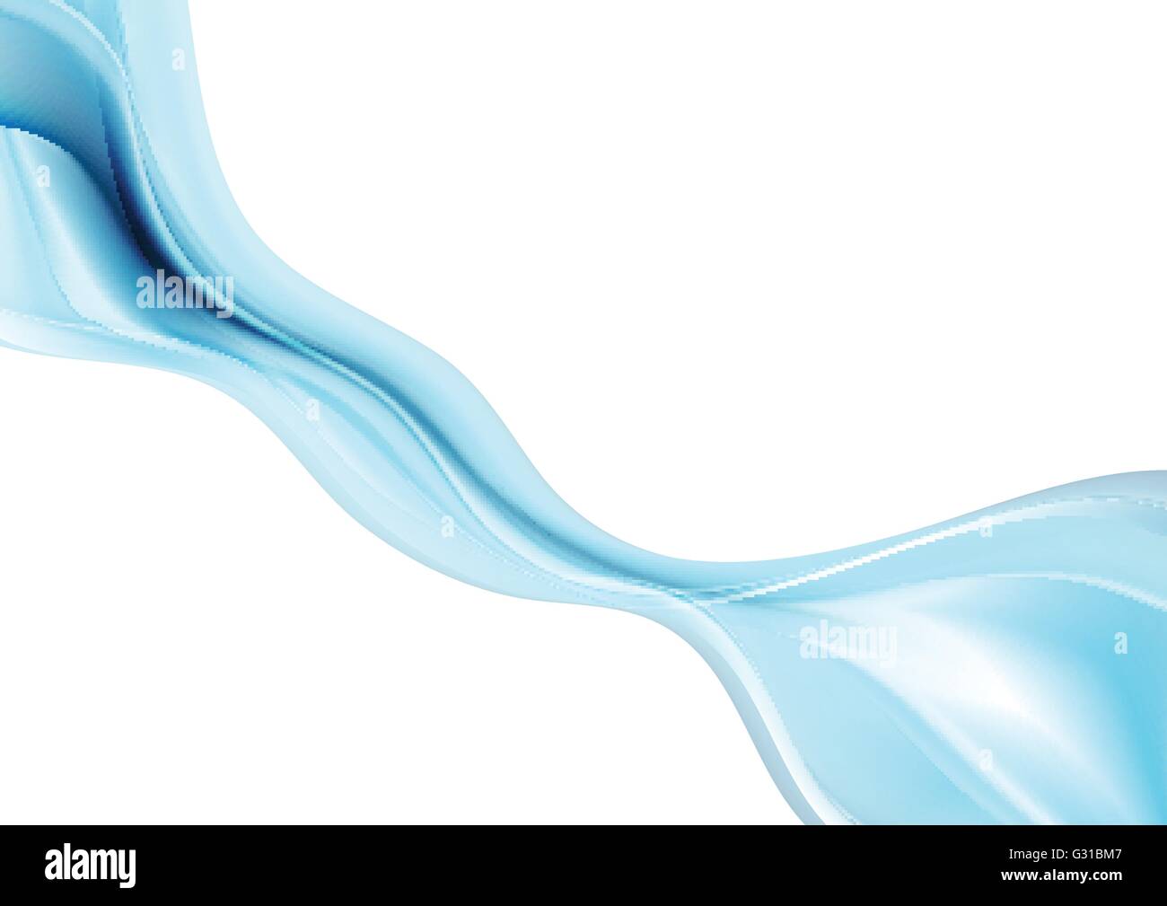 Bright blue soft abstract wave on white background. Vector graphic ...