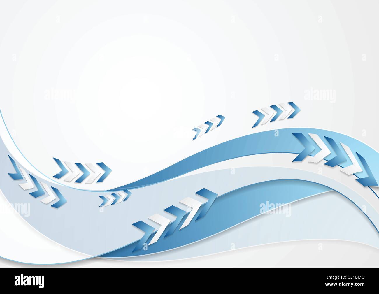 Abstract tech corporate wavy background with arrows. Vector technology ...