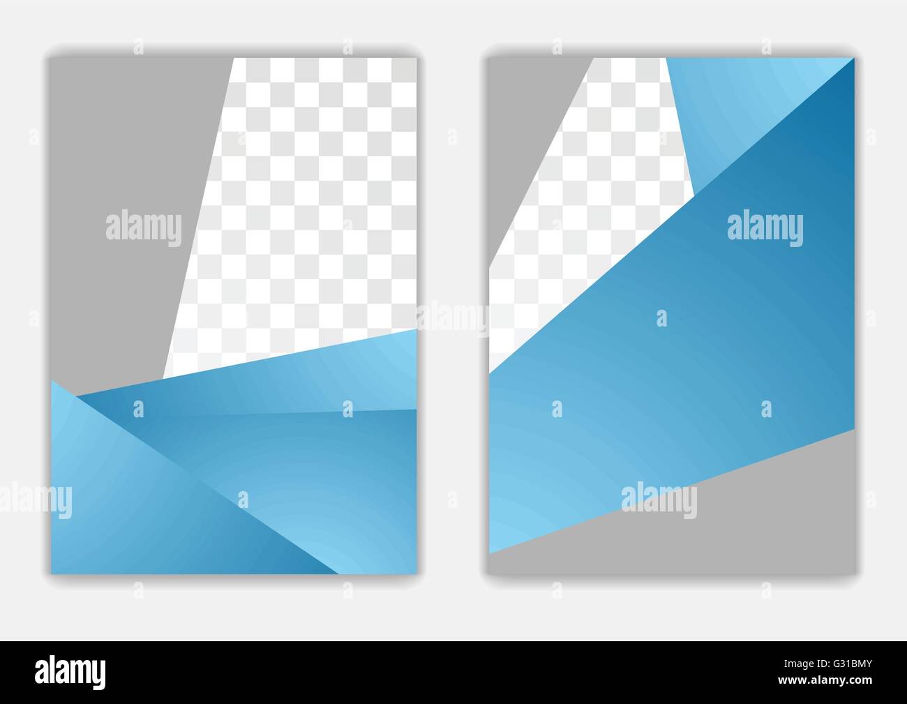 Abstract blue grey geometric corporate flyer design. Vector background ...