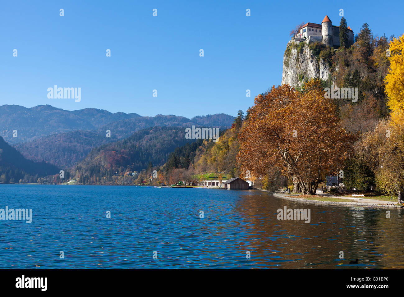 The mountain top castle at bled hi-res stock photography and images - Alamy