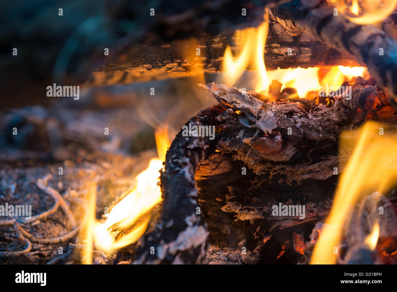 Bright flame of the burning bonfire close up Stock Photo - Alamy