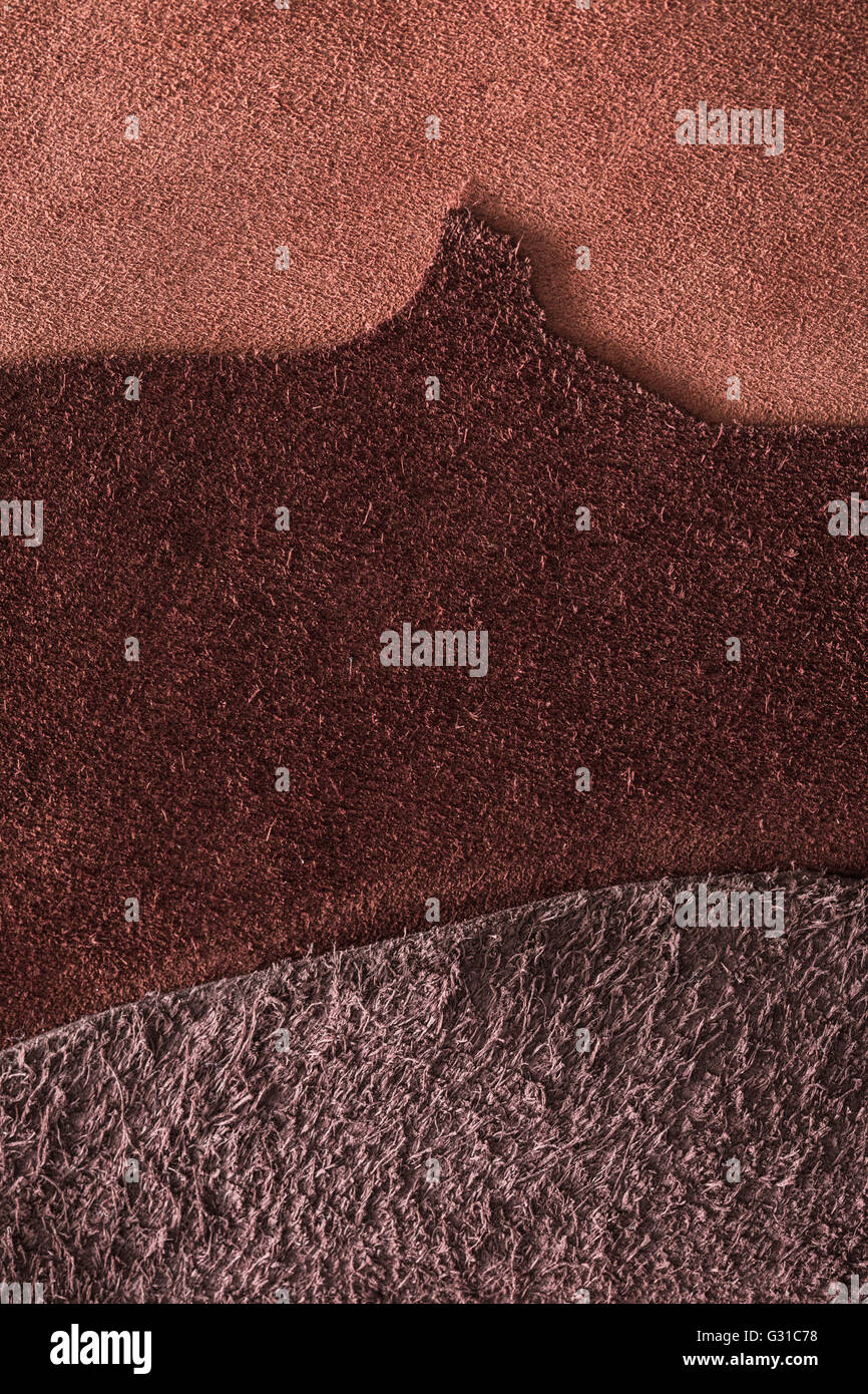 Three colours of suede leather Stock Photo - Alamy