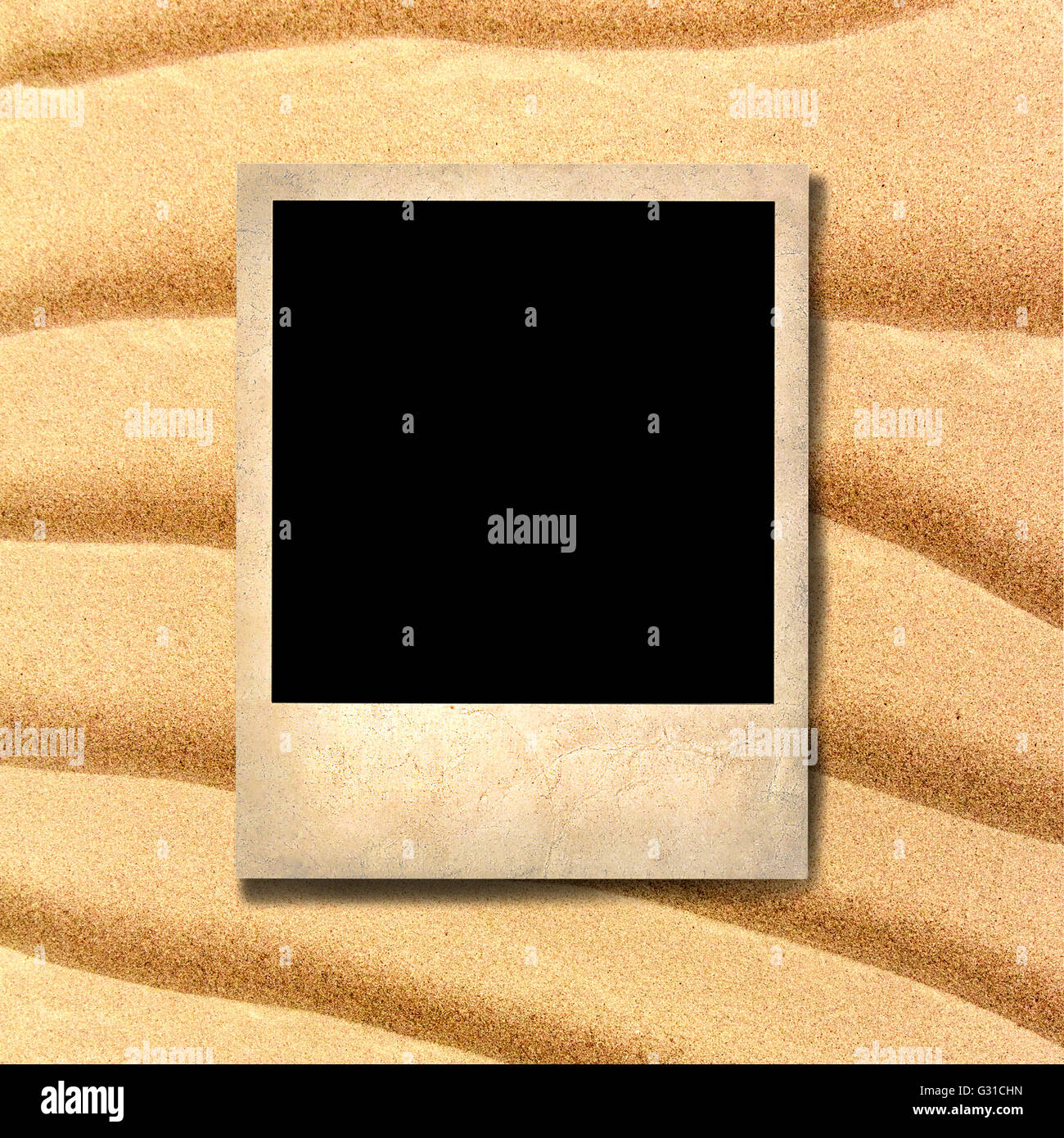 Old style photo on the background of sea sand Stock Photo - Alamy