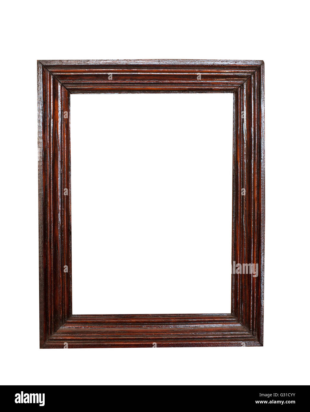 Classic wooden frame isolated on white background Stock Photo - Alamy