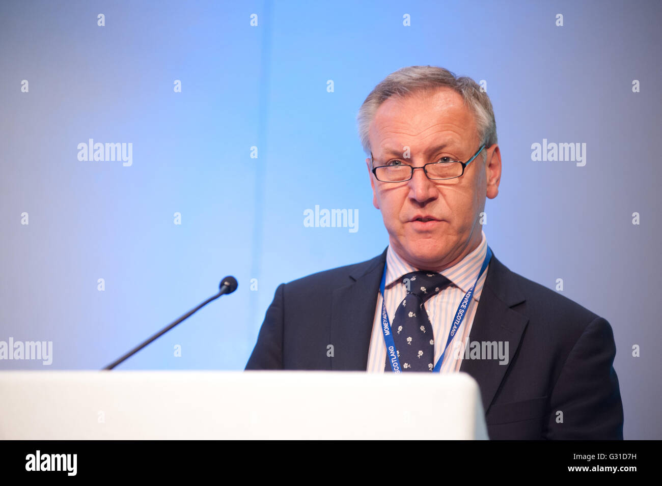 Craig Jamieson Barclays Bank speakign at conference Stock Photo - Alamy