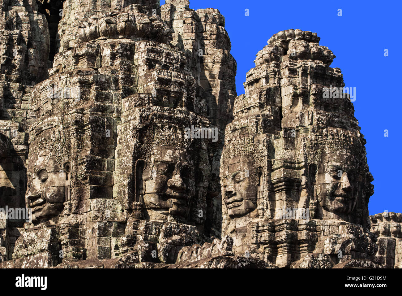 ancient of Prasat Bayon temple, Angkor Thom , is popular tourist ...