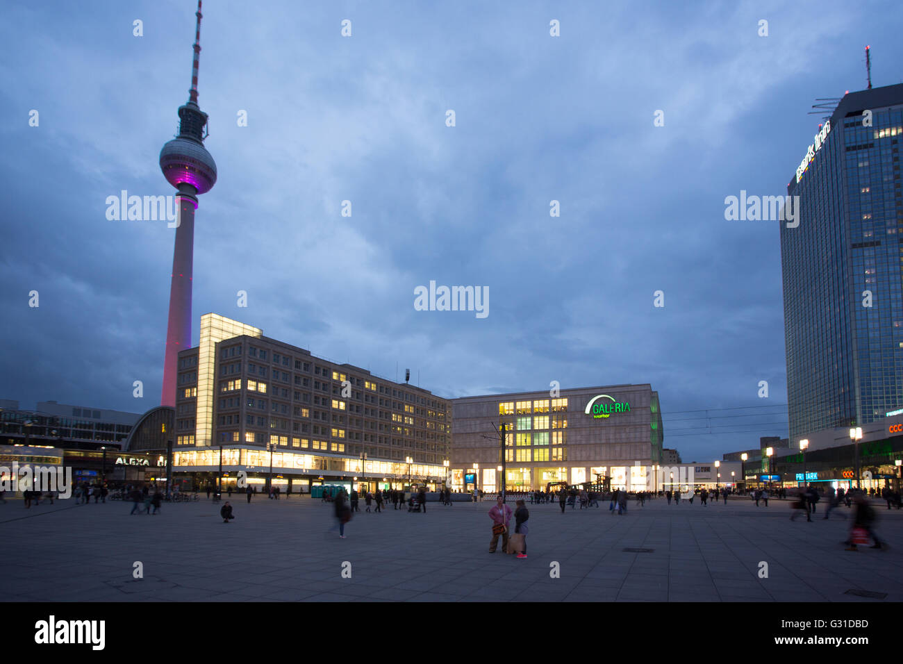 Berlin, Germany, Alexanderplatz evening Stock Photo - Alamy