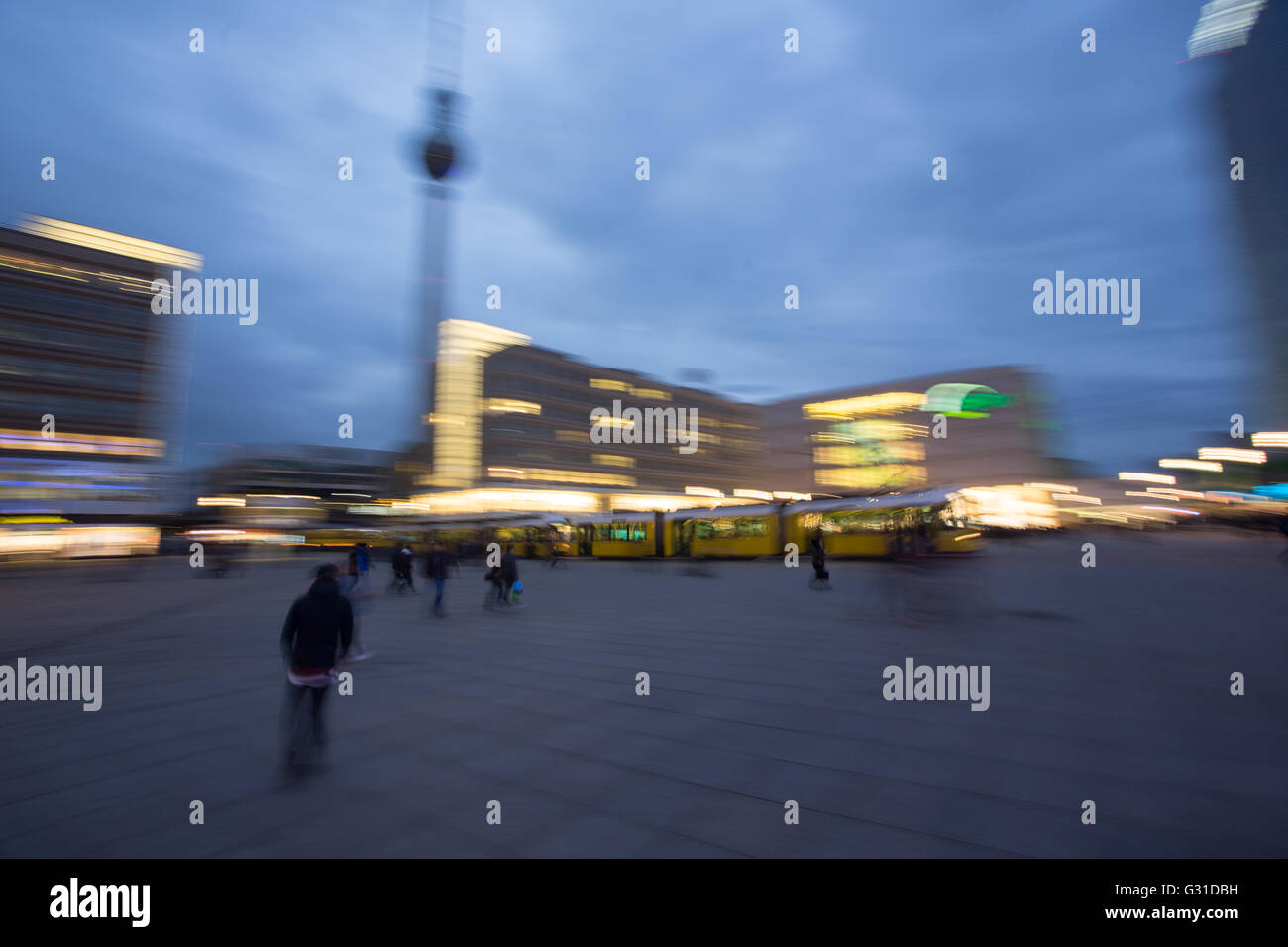 Berlin, Germany, Alexanderplatz evening Stock Photo - Alamy
