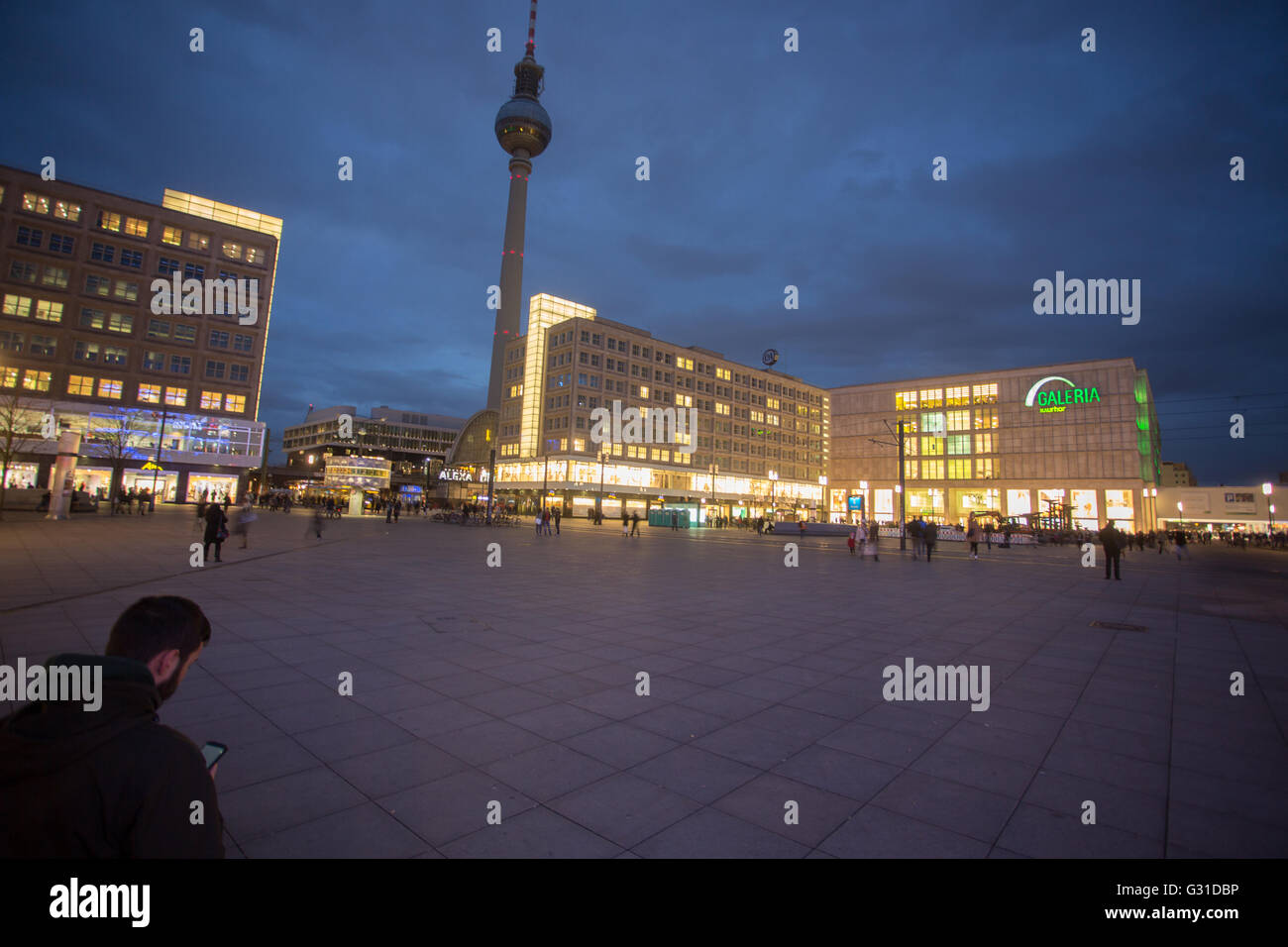 Berlin, Germany, Alexanderplatz evening Stock Photo - Alamy