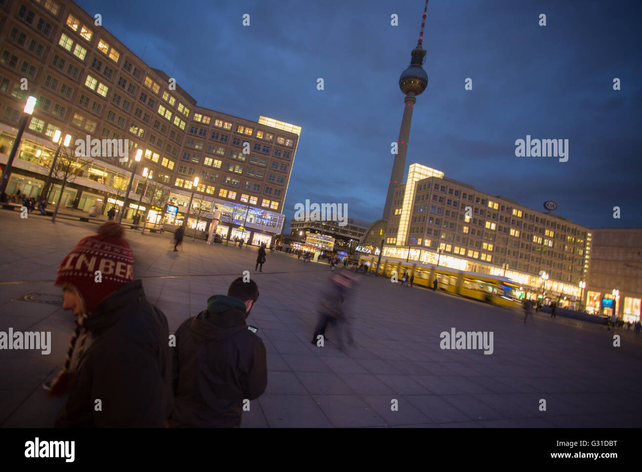 Berlin, Germany, Alexanderplatz evening Stock Photo - Alamy