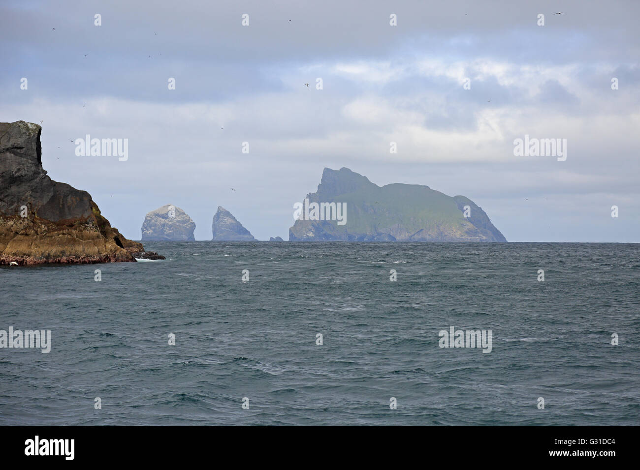 Boreray and sea stacks from Village Bay Stock Photo - Alamy