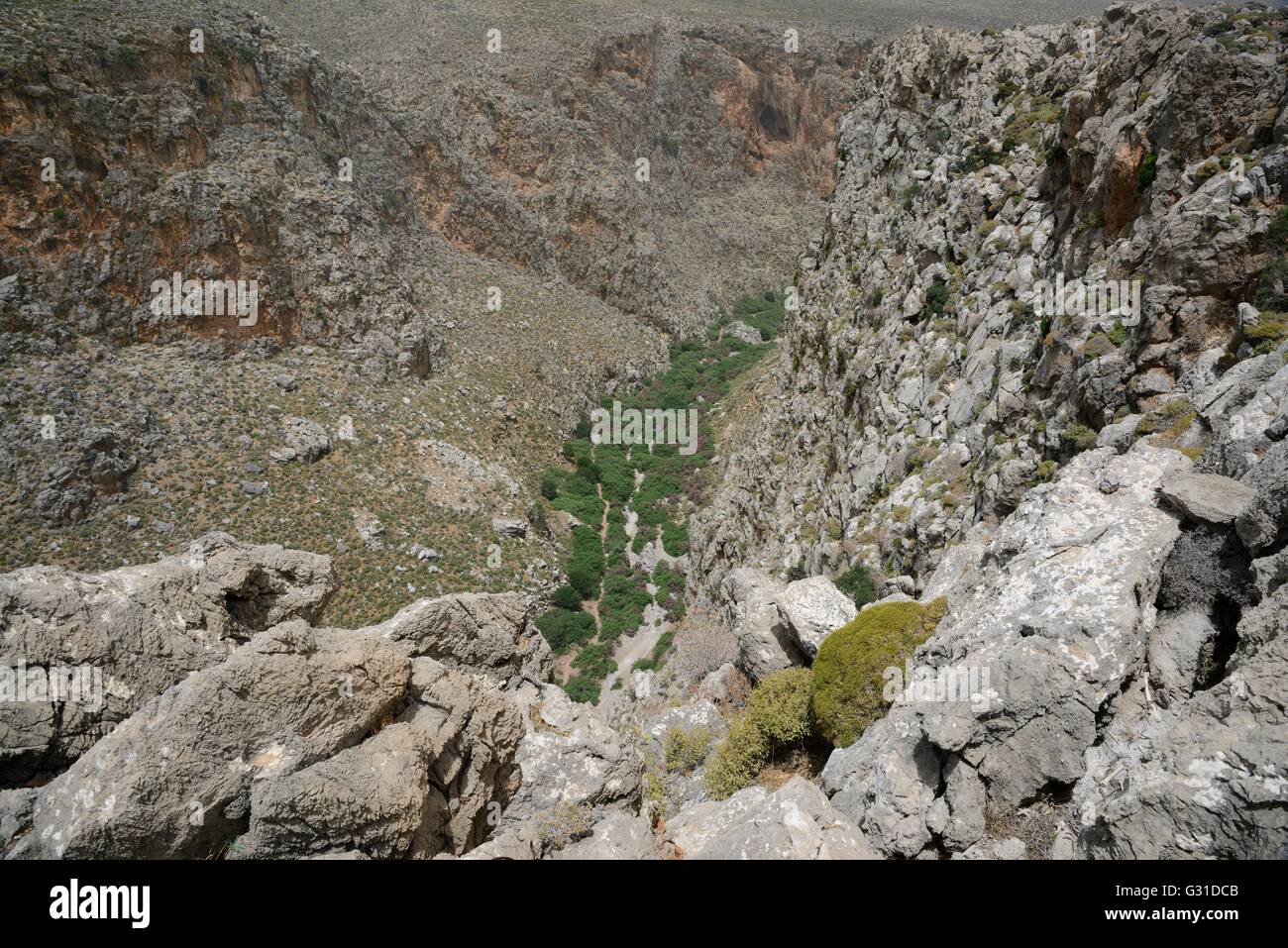 Overview of Zakros gorge, also called the "Gorge of the Dead" due to ...