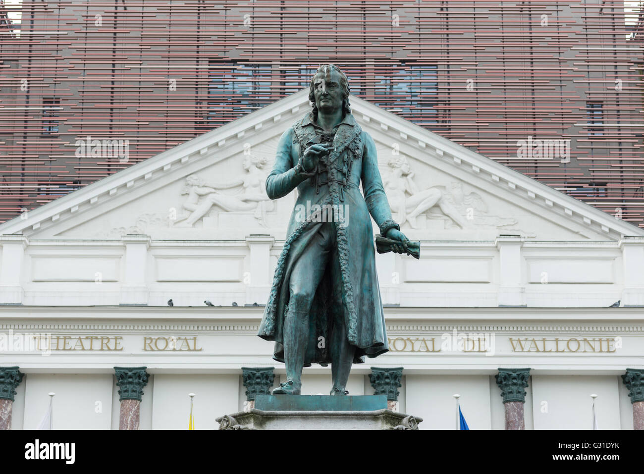 Liege, Belgium, Statue of composer Andre Gretry before Opera Royal de ...