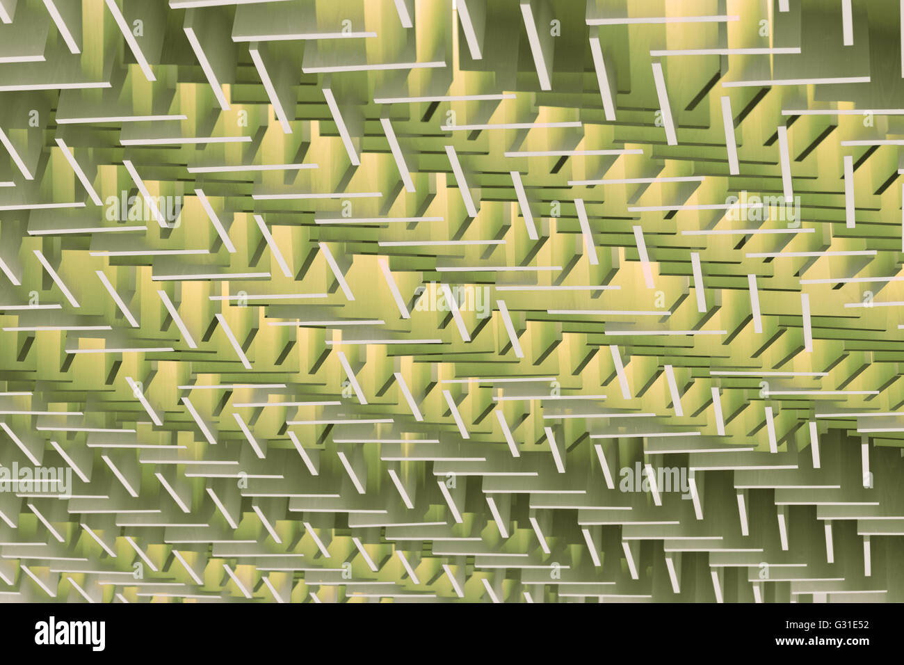 3D illustration. Abstract geometrical architectural pattern of wooden ...