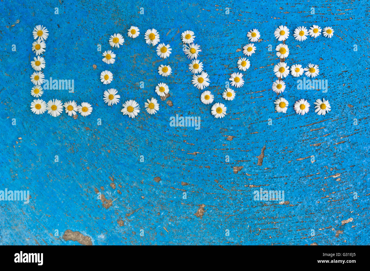 Word spring written flowers hi-res stock photography and images - Alamy