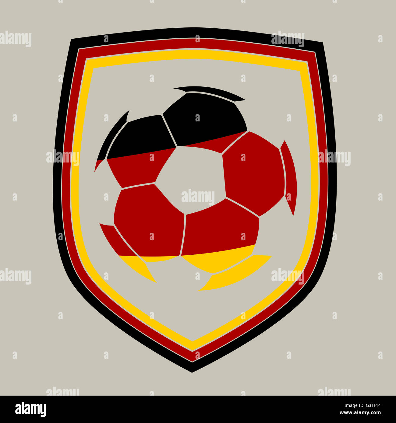 Illustration of a German soccer ball label Stock Photo - Alamy