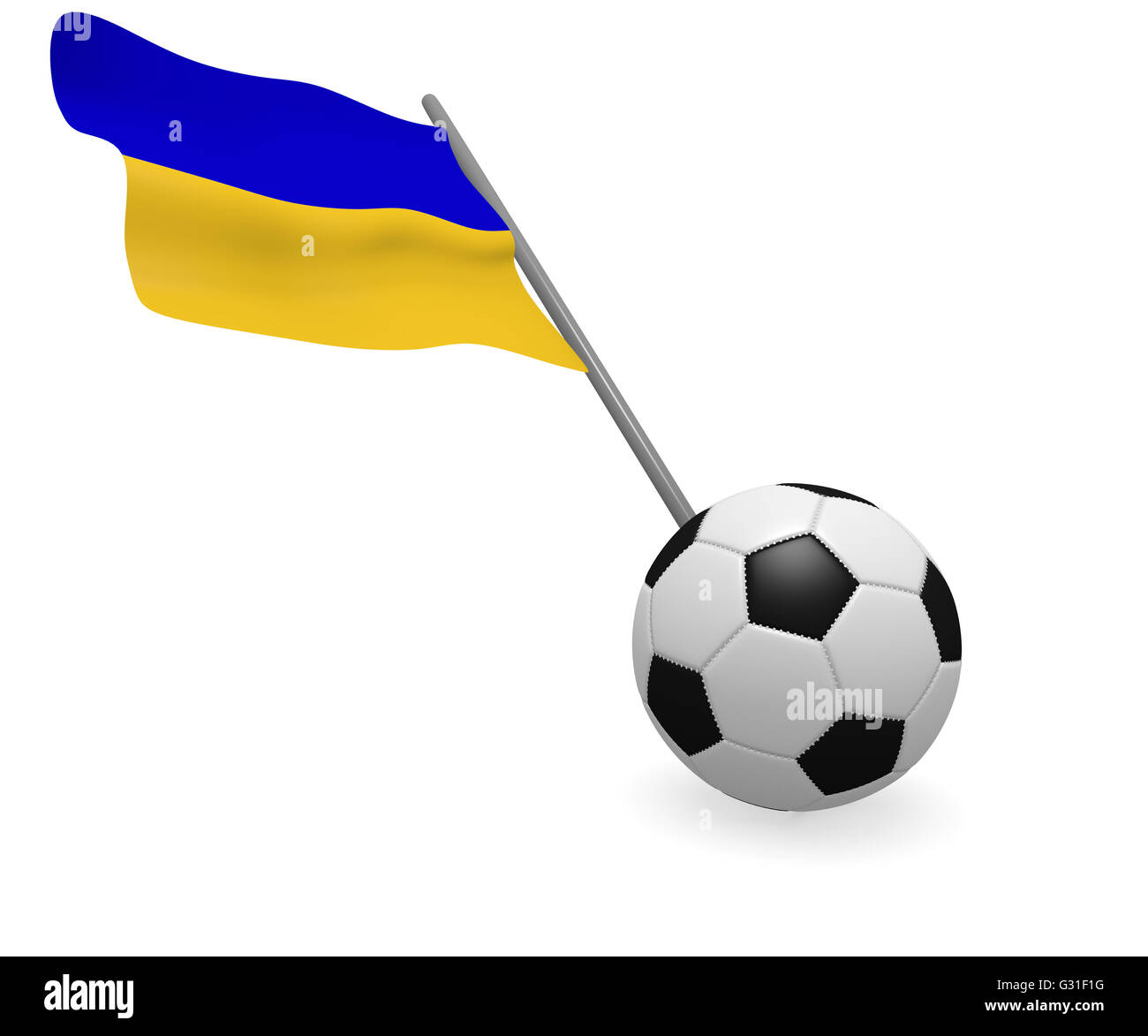Soccer ball with the flag of the Ukraine on a white background Stock ...