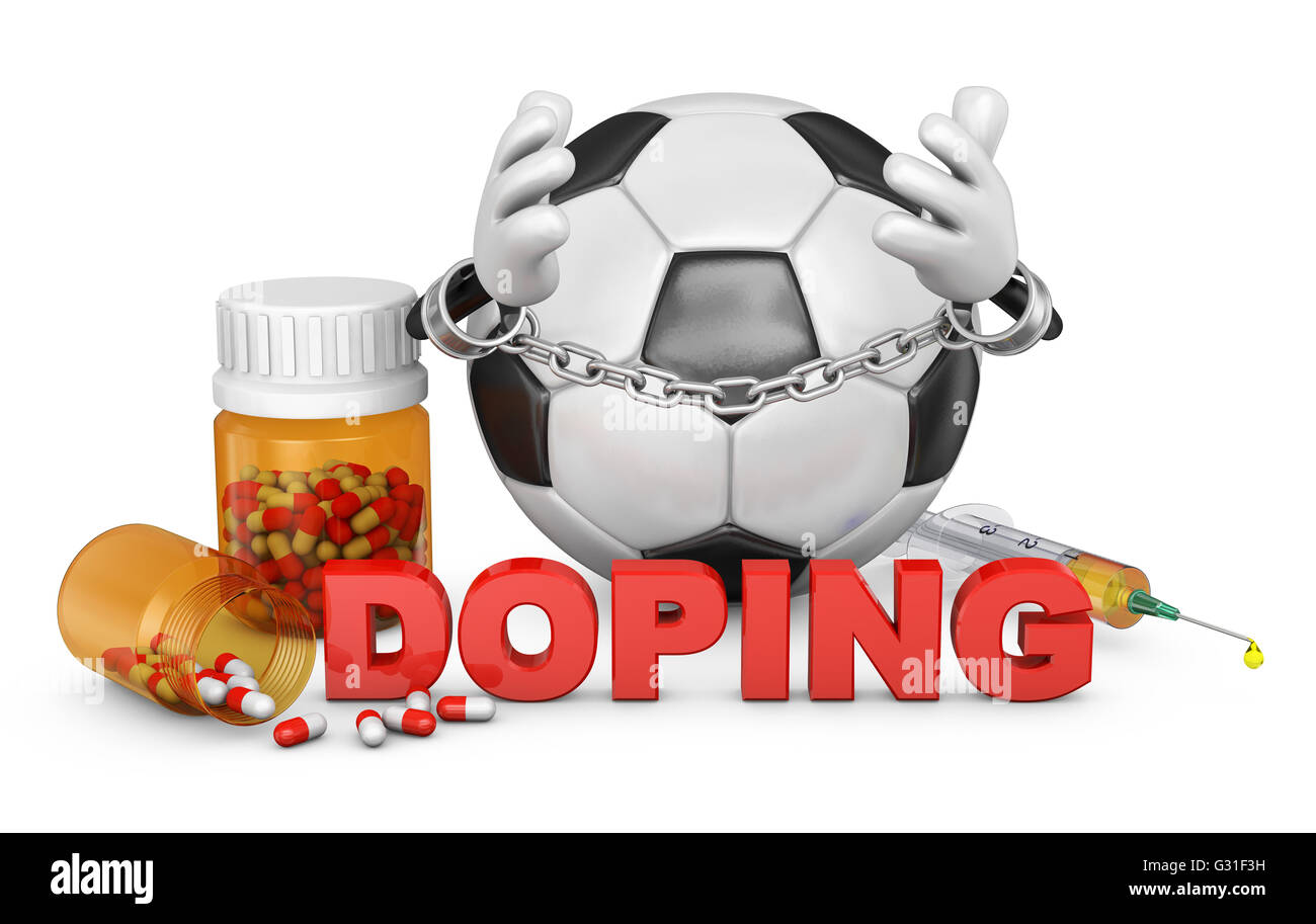 ball in handcuffs with capsules and a syringe, 3d rendering Stock Photo ...