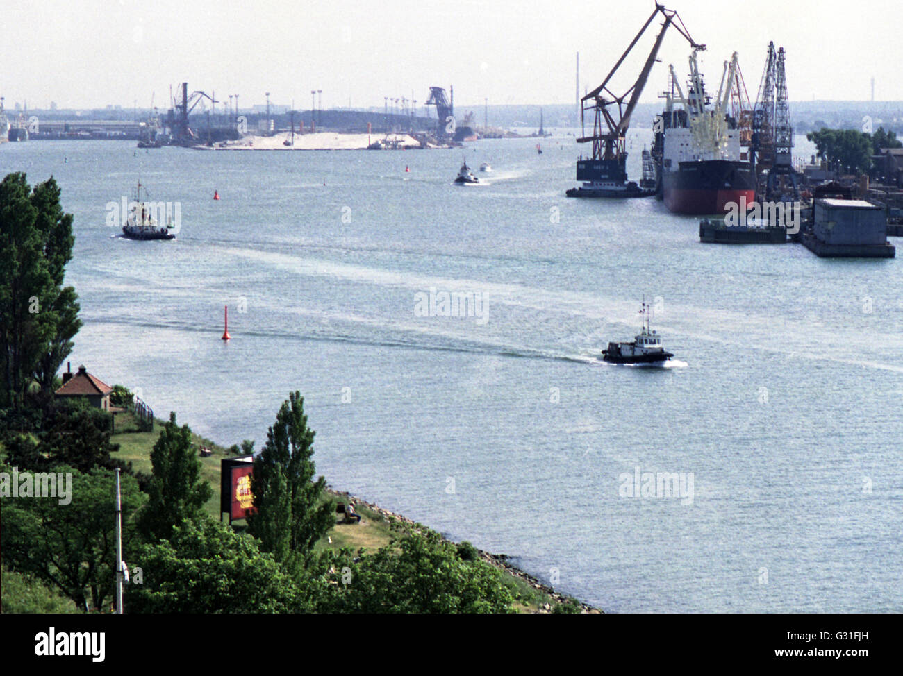 Rostock, DDR, overlooking the Ueberseehafen Rostock Stock Photo - Alamy