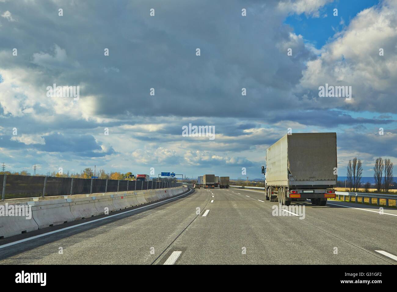 Highway Driver View Stock Photo - Alamy