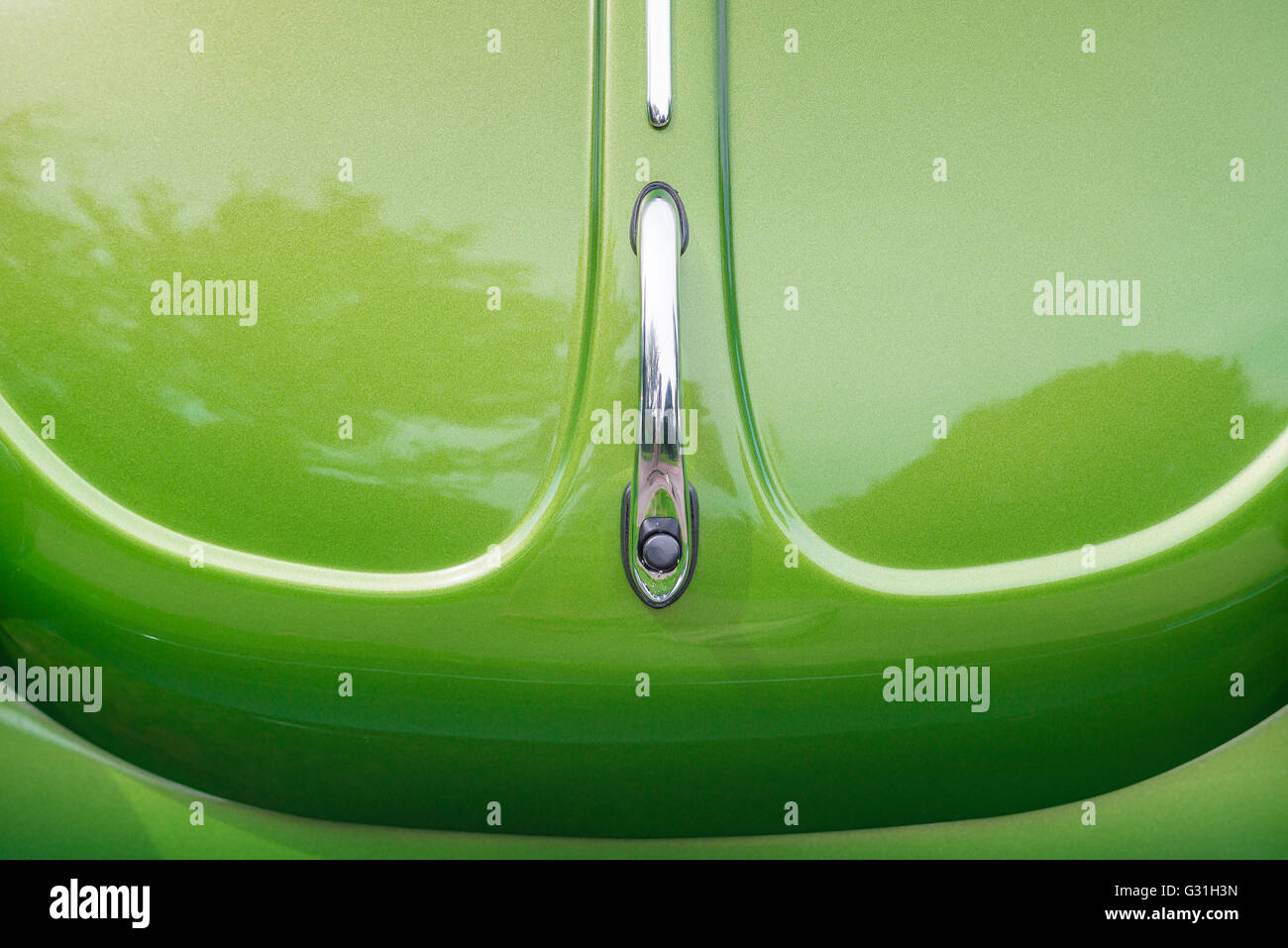 Detail of the bonnet of a 1974 Volkswagen 1303s Beetle Stock Photo - Alamy