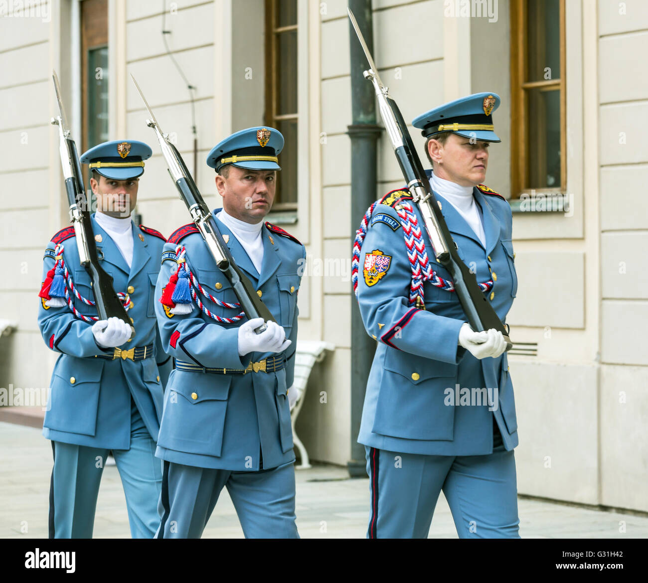 Prague castle guard mounting hi-res stock photography and images - Alamy