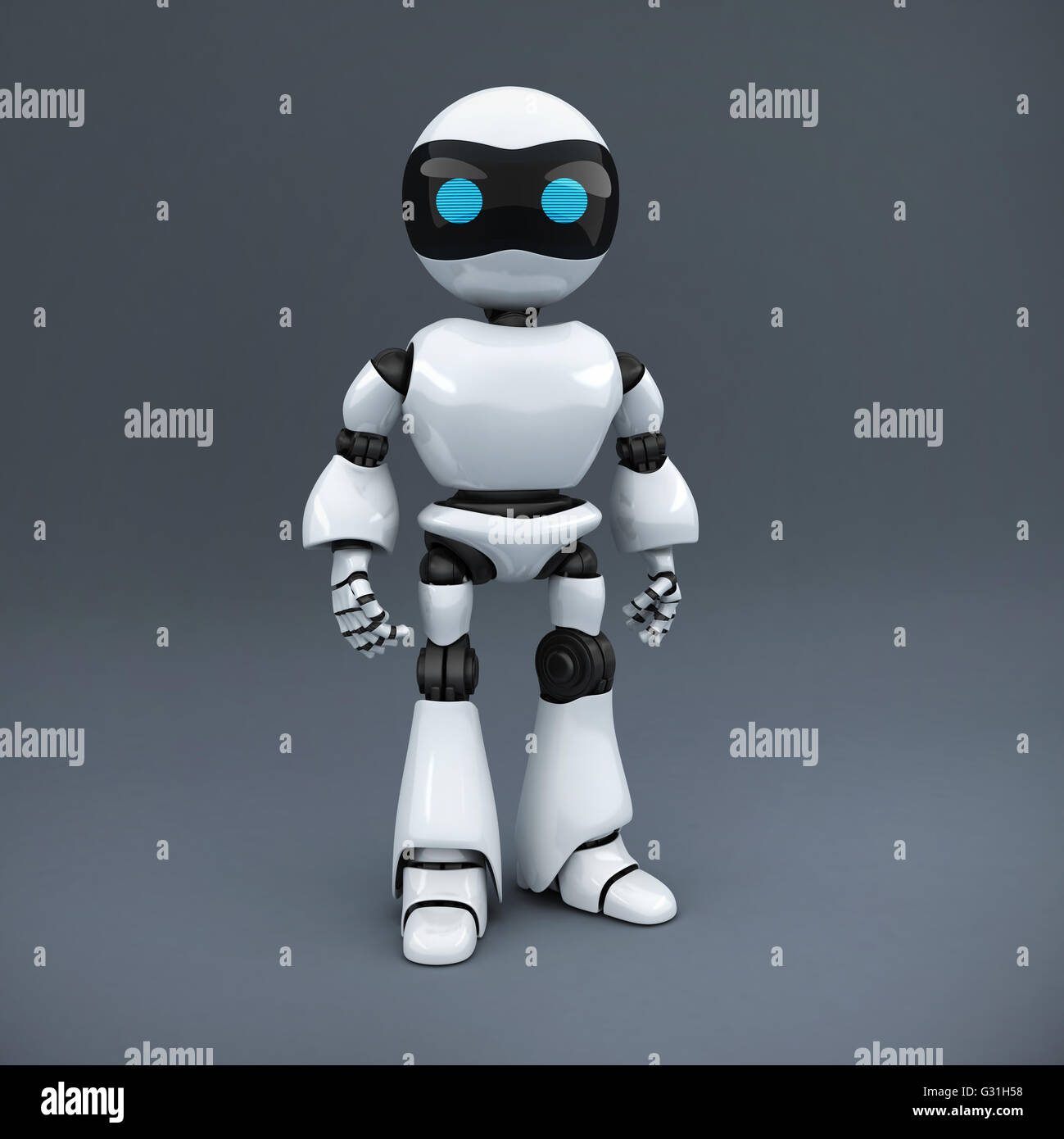 Modern white robot only (done in 3d rendering Stock Photo - Alamy