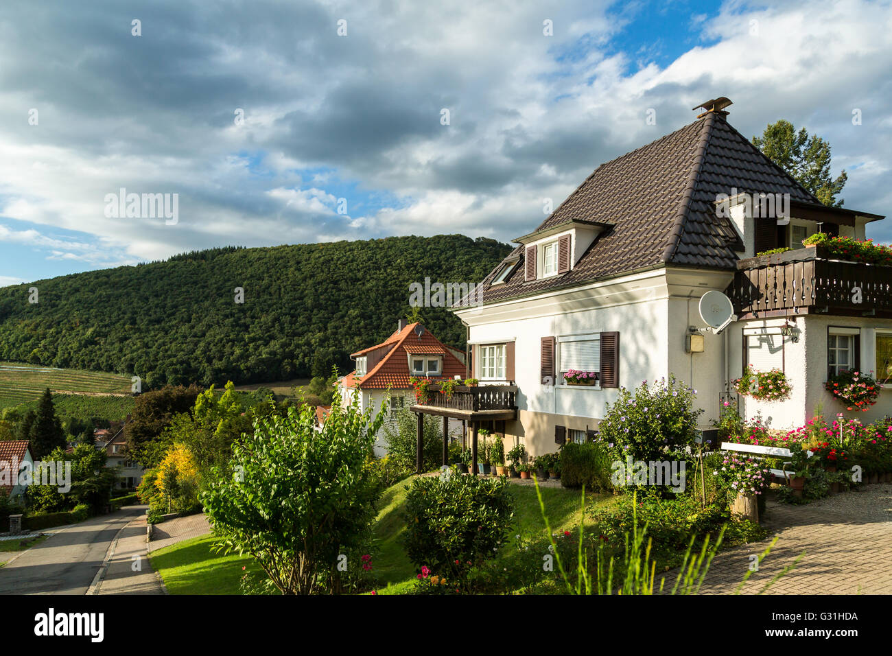 Badenweiler, Germany, beautiful houses on the edge of the spa town ...
