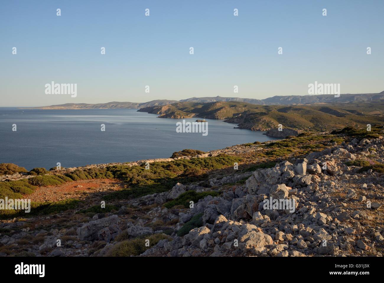 Bare limestone and low growing phrygana / garrigue scrub on Crete's far ...